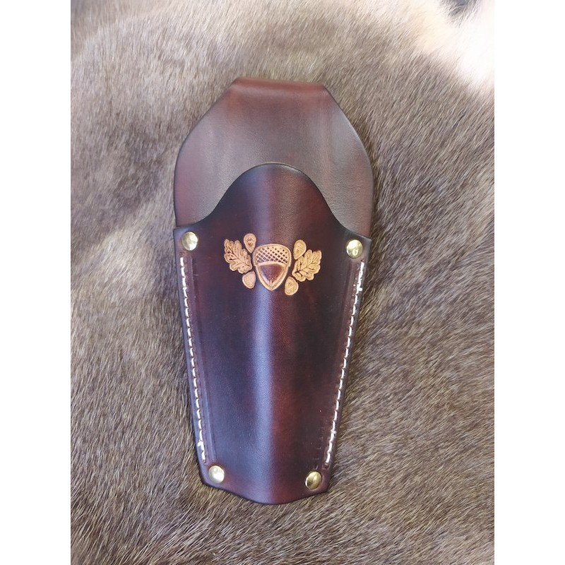 Pouch - Leather Secateurs Holster - Oak Leaves and Acorns Design
